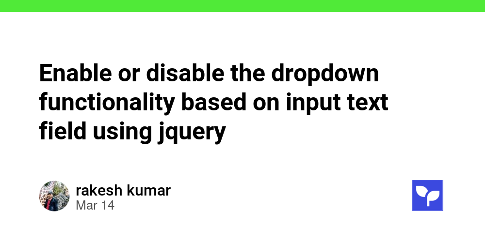 Enable or disable the dropdown functionality based on input text field ... Enable or disable the dropdown functionality based on input text field ...