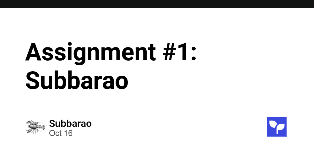 Assignment #1: Subbarao - Debug School