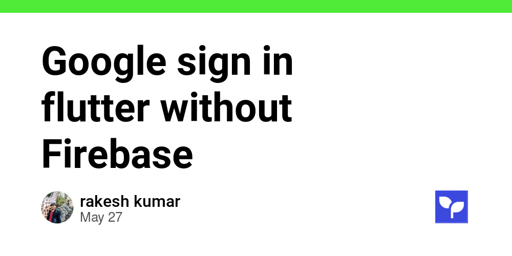Google sign in flutter without Firebase - Debug School