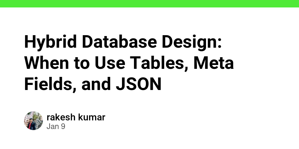 Hybrid Database Design: When to Use Tables, Meta Fields, and JSON - Debug School